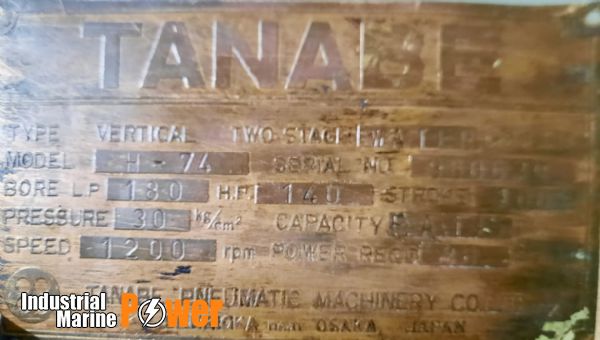 AIR COMPRESSOR TANABE H-274 and H-74 Manufacturer: TANABE Type: H-274 ...