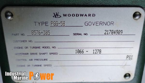 We currently have a Woodward PGG-58 governor available for purchase in ...